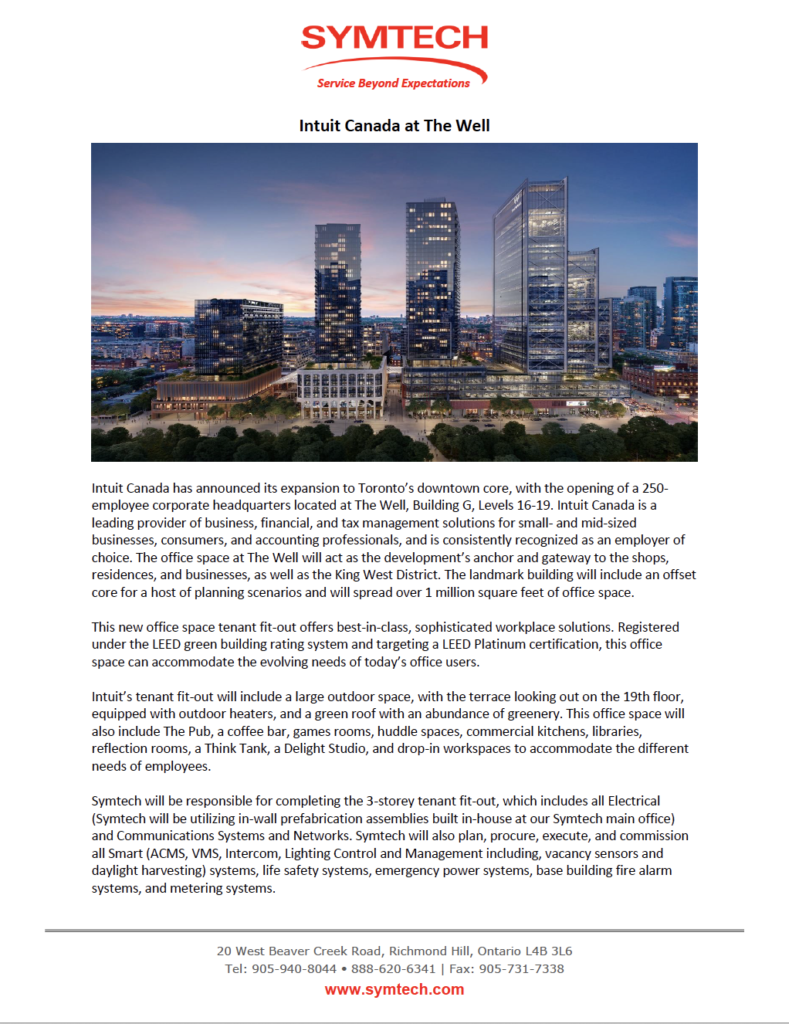 Intuit Canada at The Well - Symtech Innovations Ltd