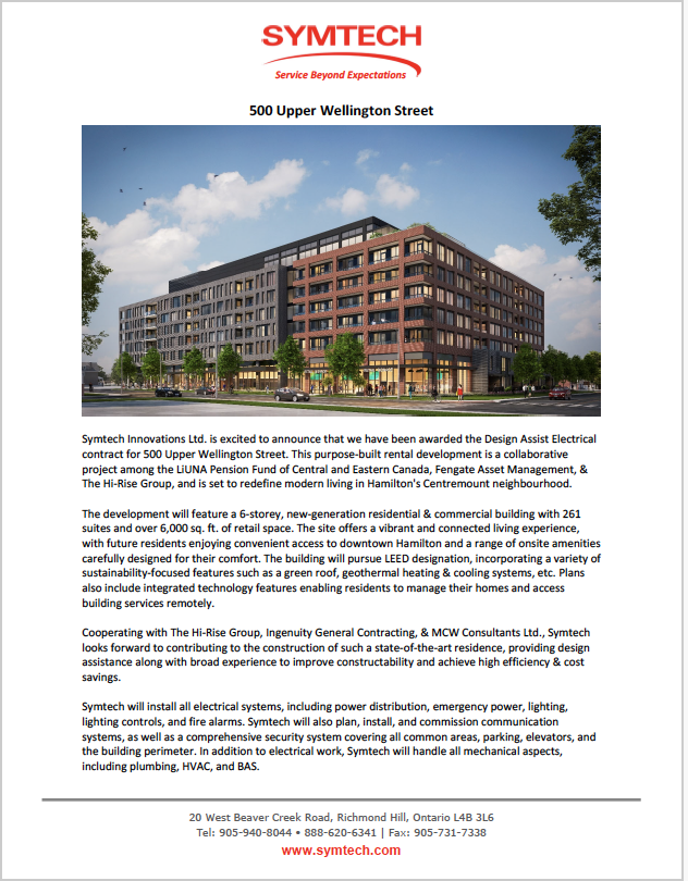 500 Upper Wellington Street - Symtech Innovations Ltd